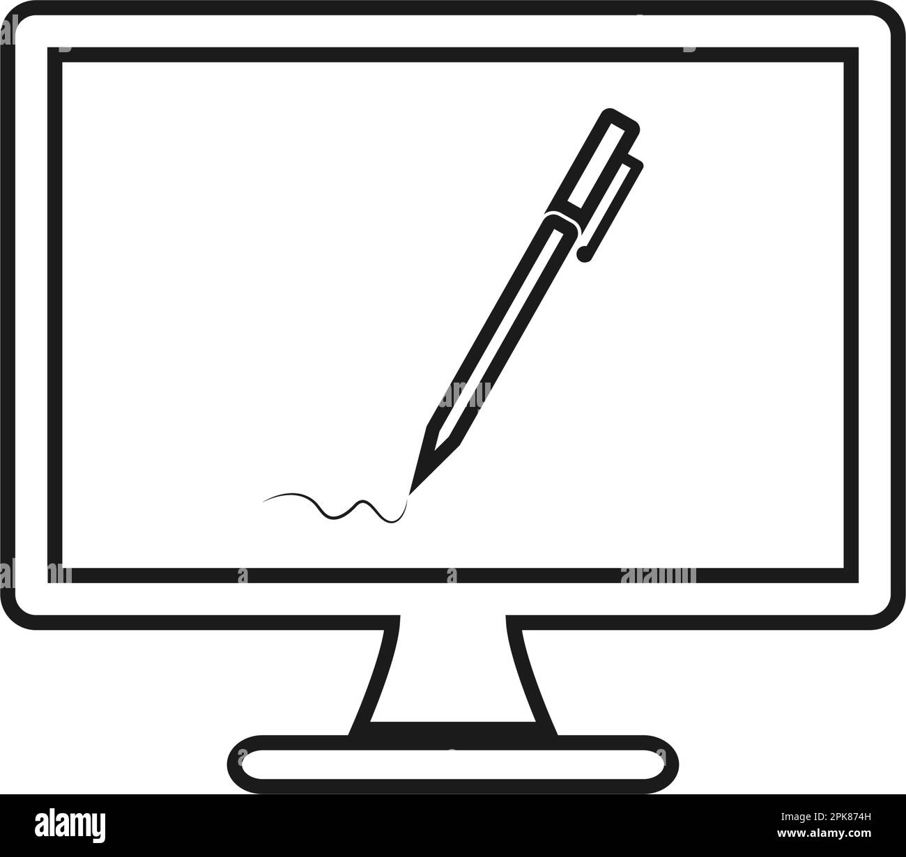 Electronic Signature line Icon. Editable vector EPS Stock Vector Image ...