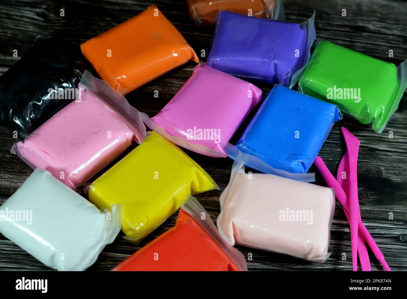 dry air clay modeling fun pieces for children, creative art colorful craft, pack of different ...