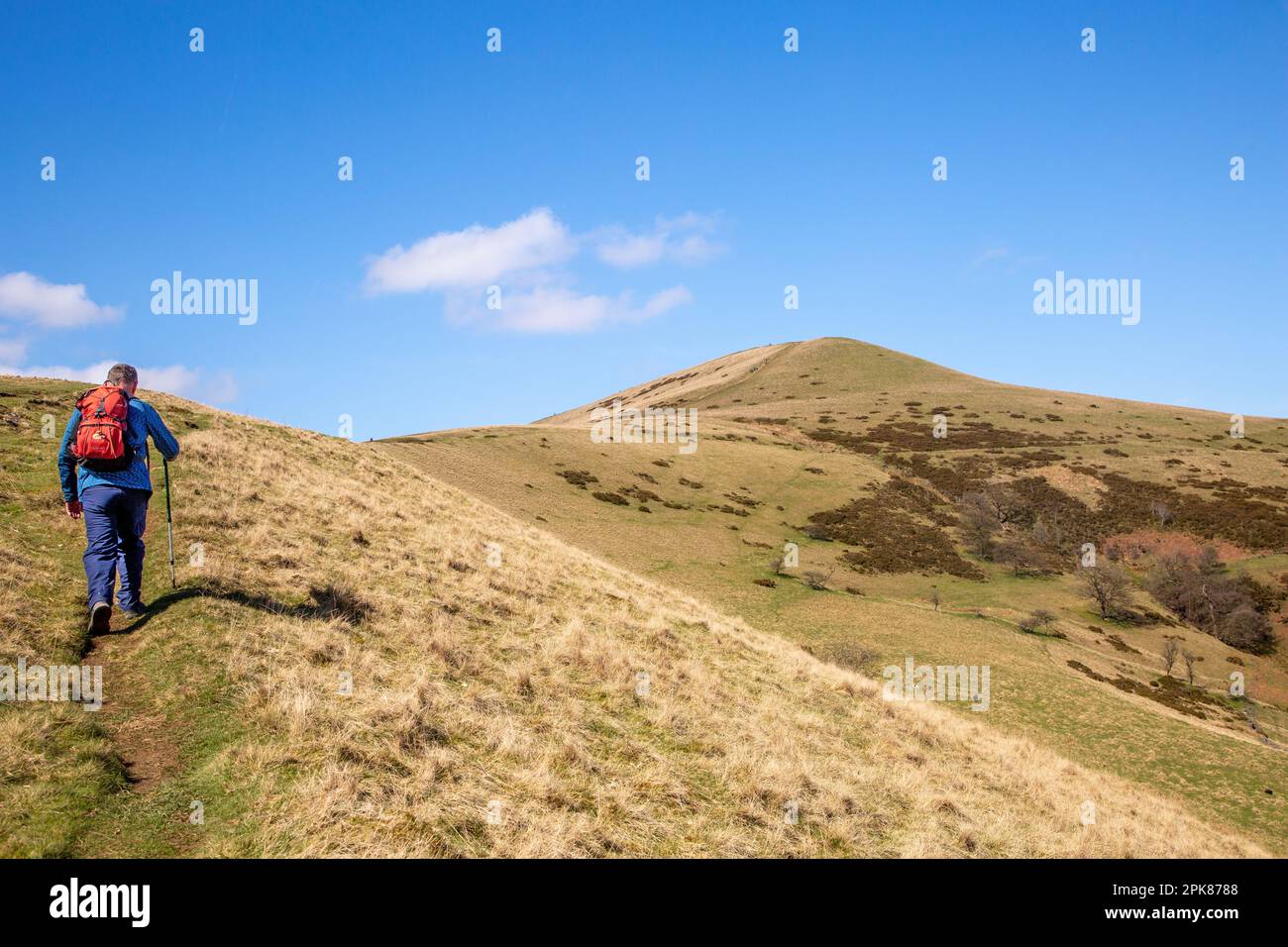 Walkers walking up to the summit of Lose Hill, the start of the great ...