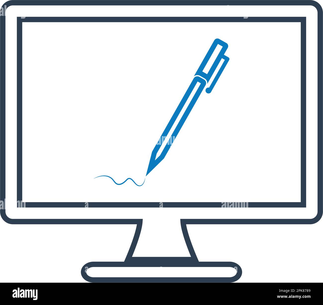 Digital Signature line Icon. Editable vector EPS Stock Vector Image ...