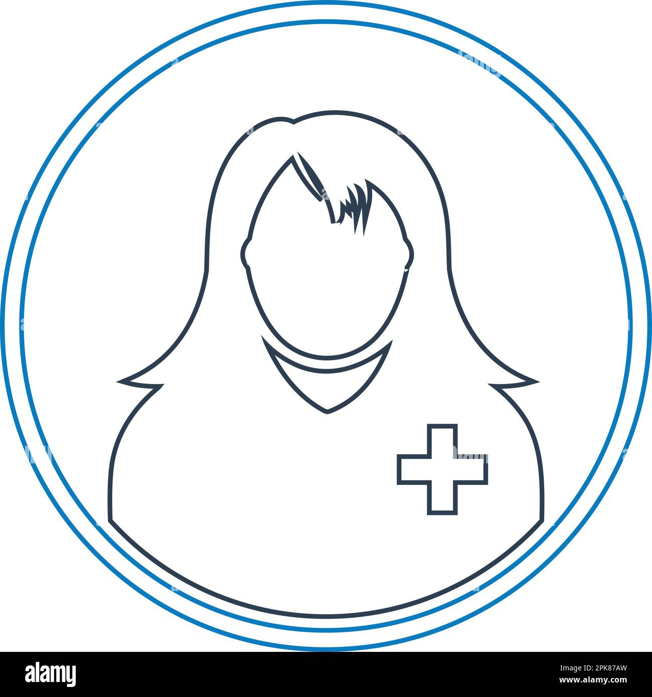 Female Patient profile line icon with circle shape Stock Vector Image ...