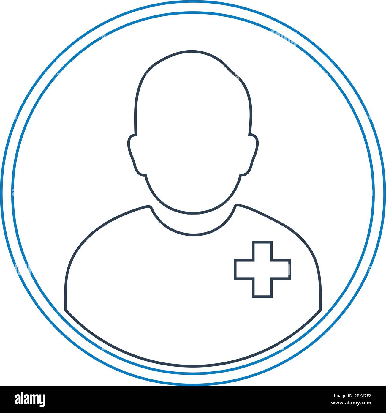 Male Patient Profile Line Icon With Circle Shape Stock Vector Image And Art Alamy