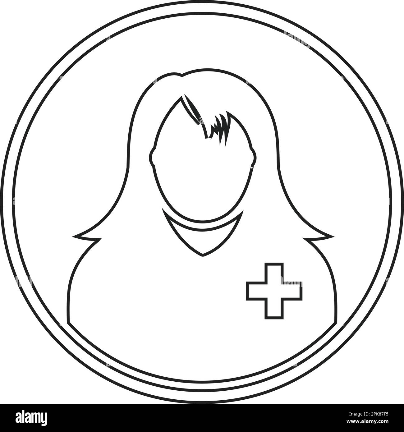 Female Patient Profile Line Icon With Circle Shape Stock Vector Image And Art Alamy