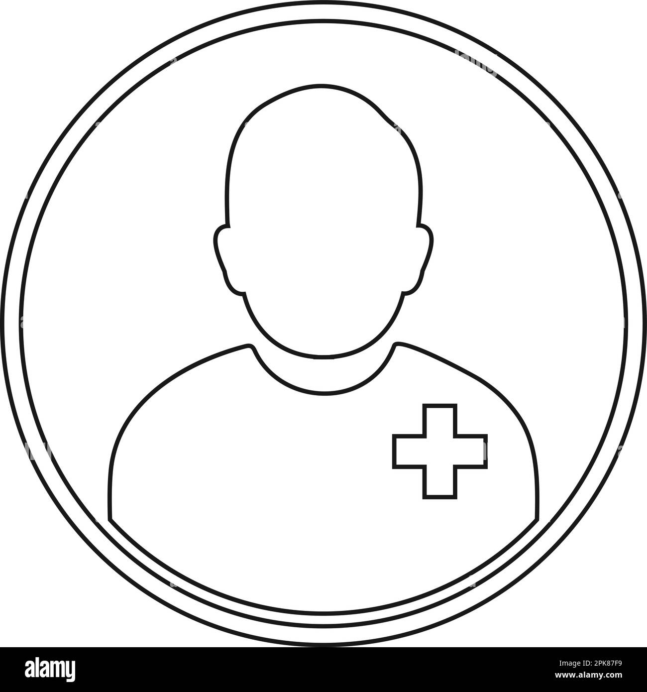 Male Patient profile line icon with circle shape Stock Vector Image ...