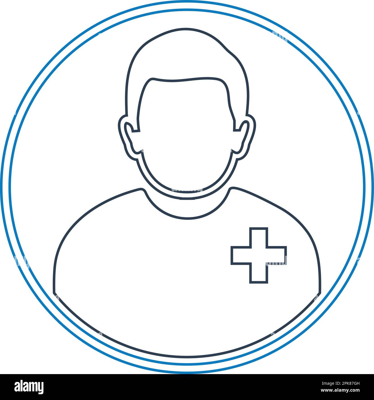 Male Patient profile line icon with circle shape Stock Vector Image ...