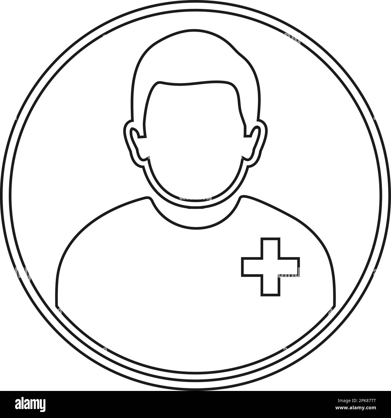 Male Patient Profile Line Icon With Circle Shape Stock Vector Image And Art Alamy