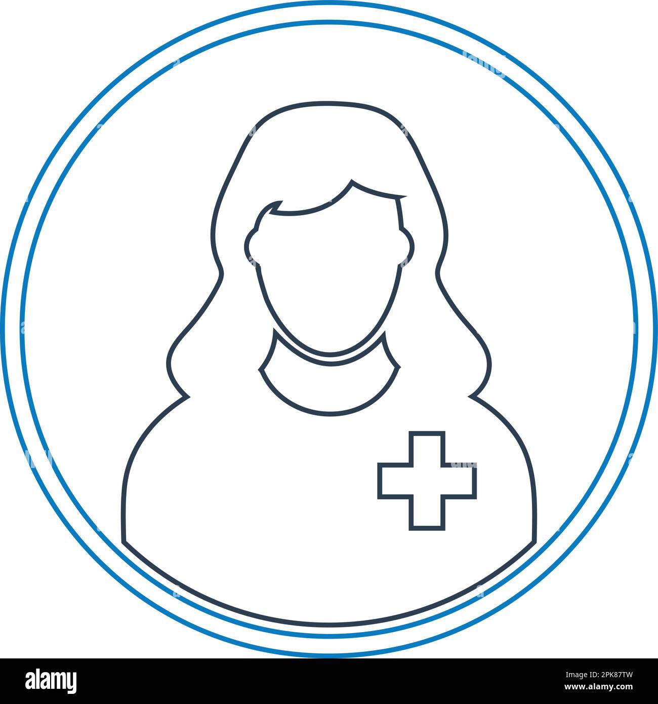 Female Patient profile line icon with circle shape Stock Vector Image ...