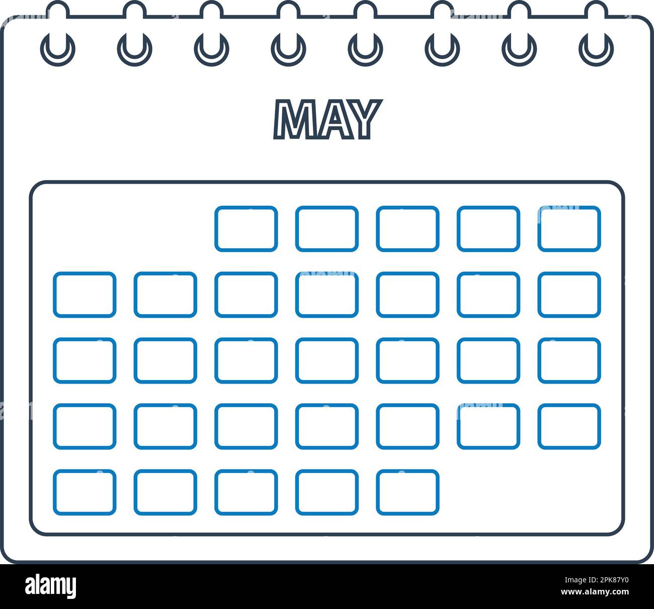 May Calendar line Icon. Editable vector EPS Stock Vector Image & Art ...