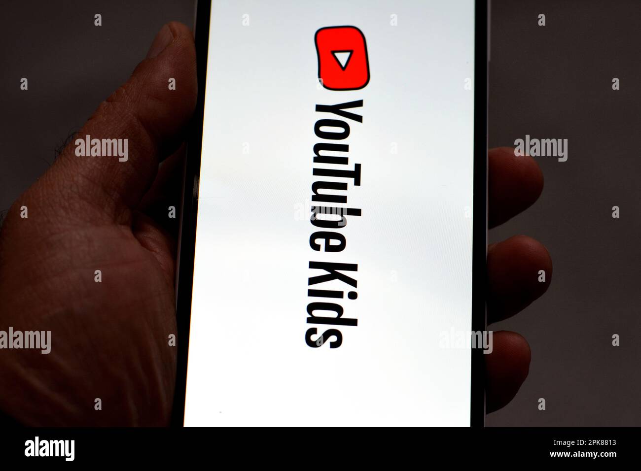 Cairo, Egypt, April 1 2023: launching and starting YouTube kids ...