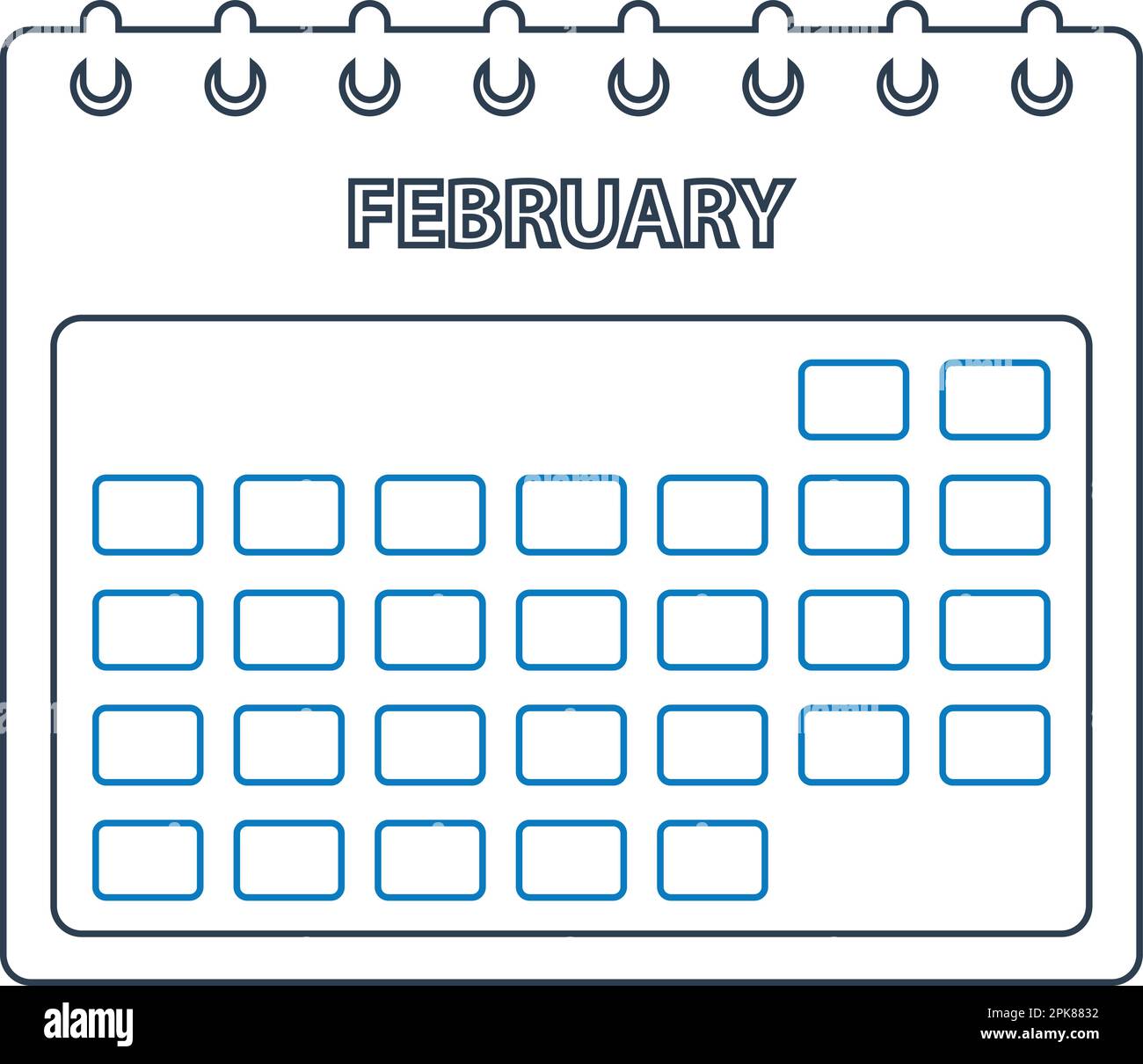 February calendar Stock Vector Images - Alamy