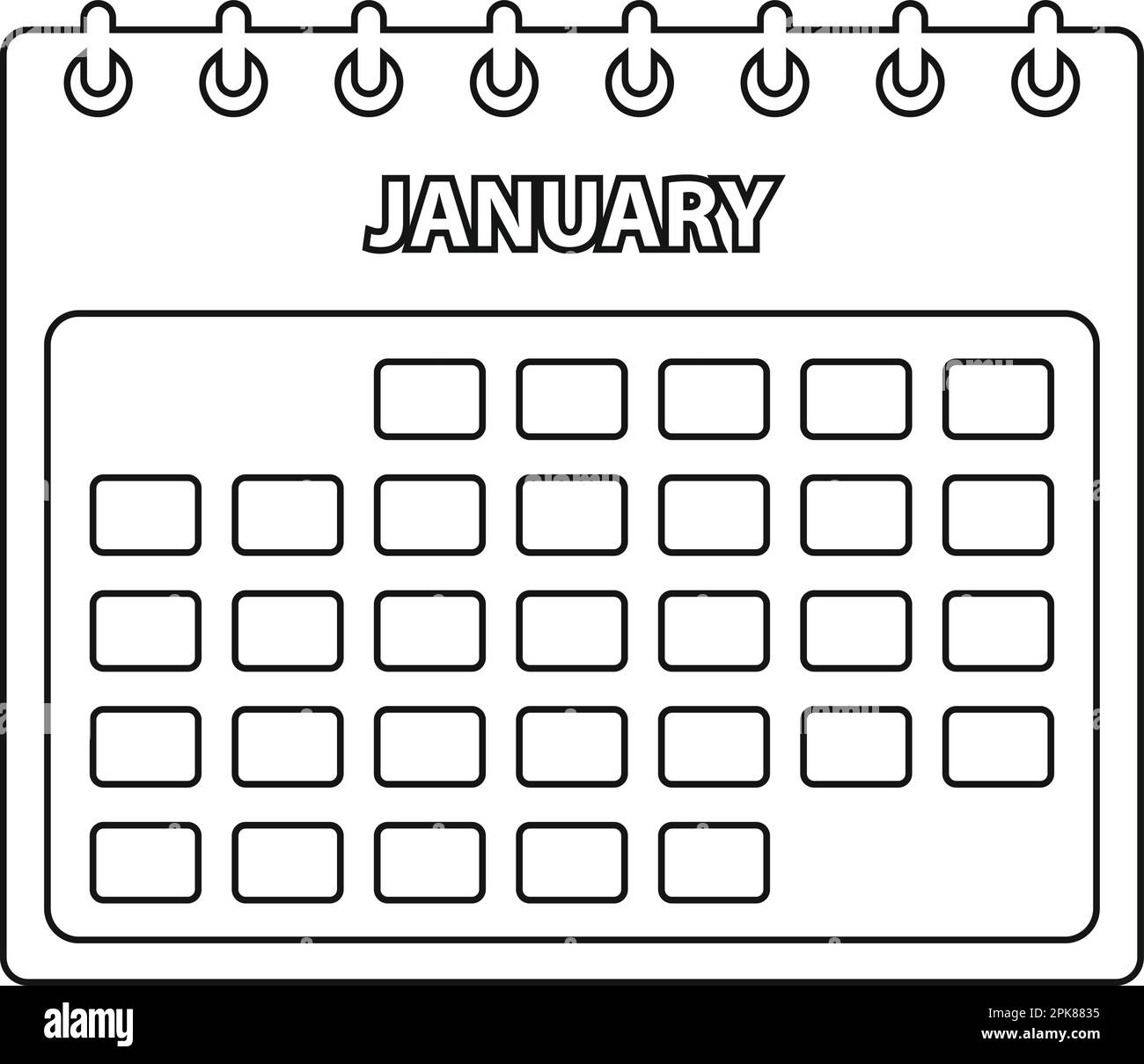 January Calendar Clipart