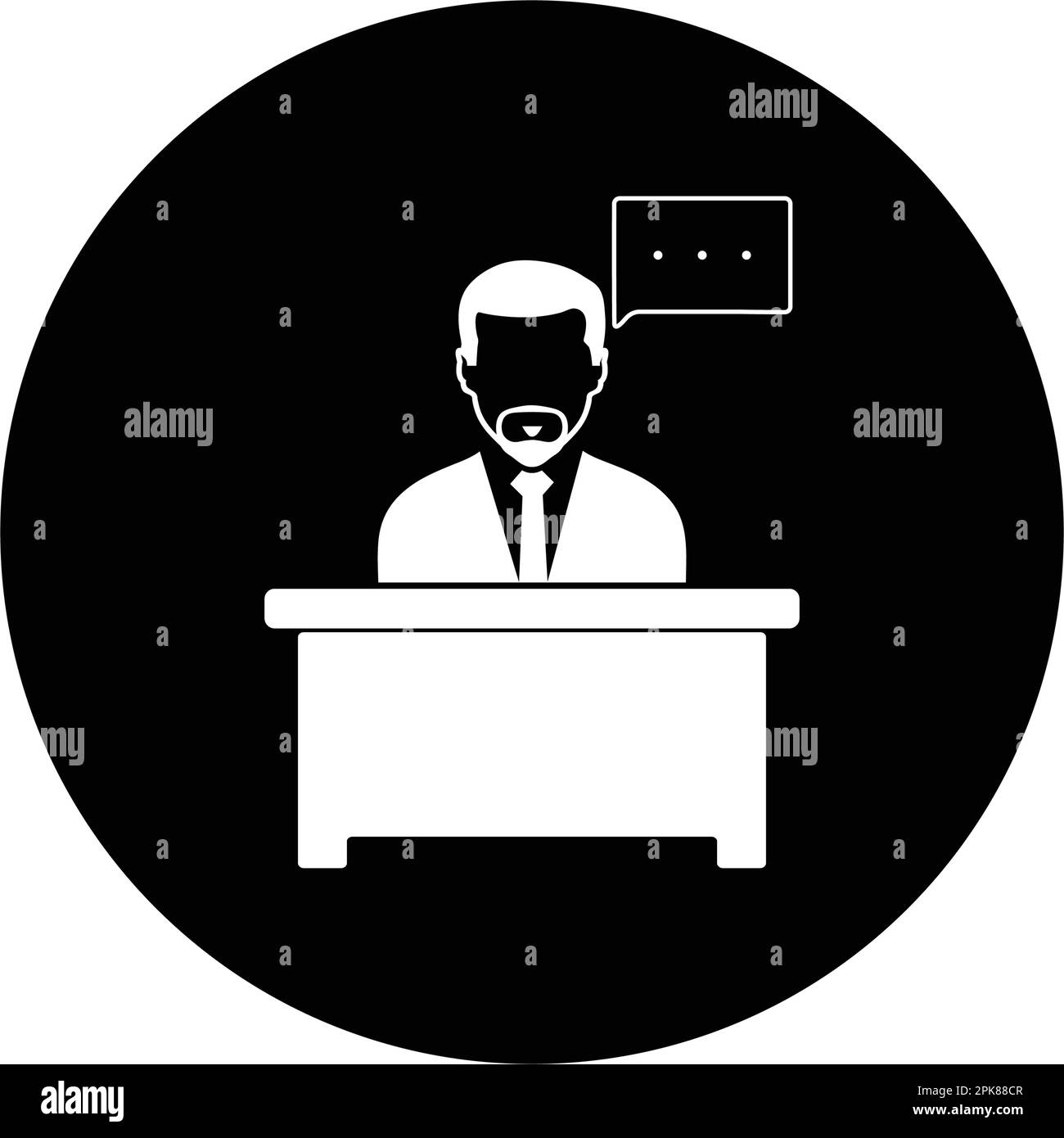 Business Manager Advice Button Icon. Editable Vector EPS Symbol ...