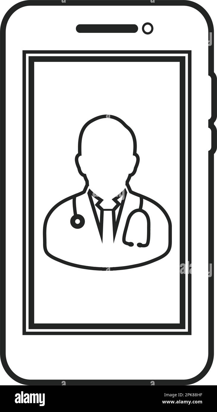 Mobile Doctor Medical Help Line Icon. Editable Vector EPS Symbol ...
