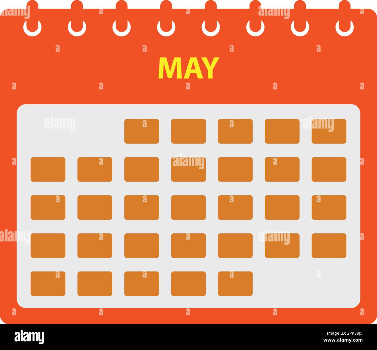 May Calendar Icon Set. Flat style vector EPS Stock Vector Image & Art ...
