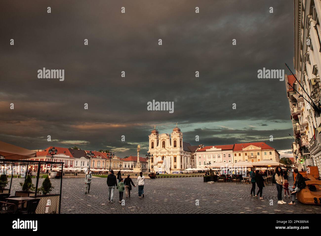 Picture of Piata Unirii in Timisoara, Romania. Unirii Square is the ...