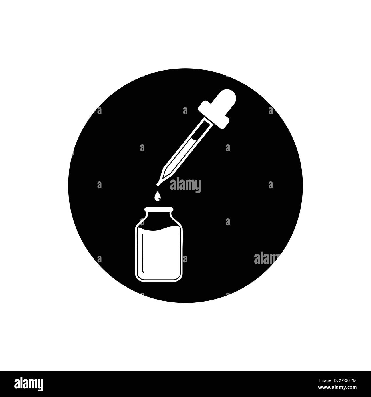 Medical Pipette and Medicine Icon. Rounded Button Style Editable Vector ...