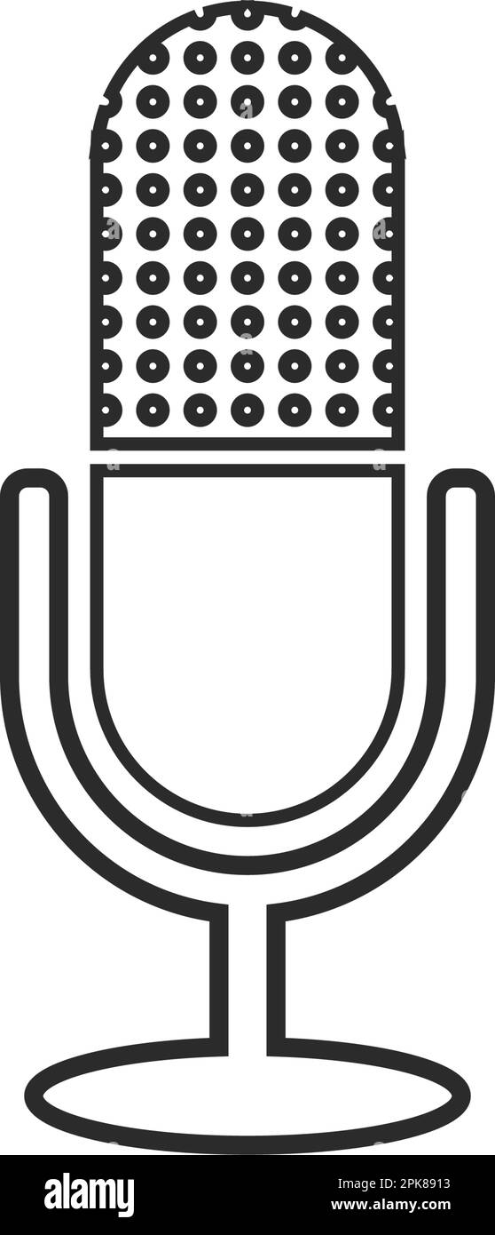 Studio Microphone Line Icon. Editable Vector EPS Symbol Illustration ...