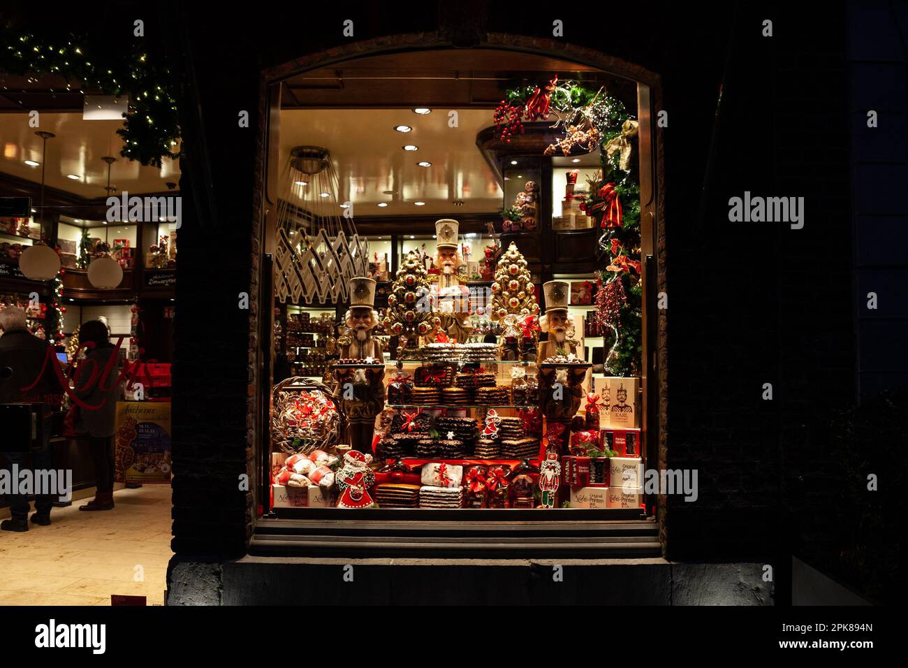 Picture of a typical germany bakery in Aache, Germany, decorated for ...