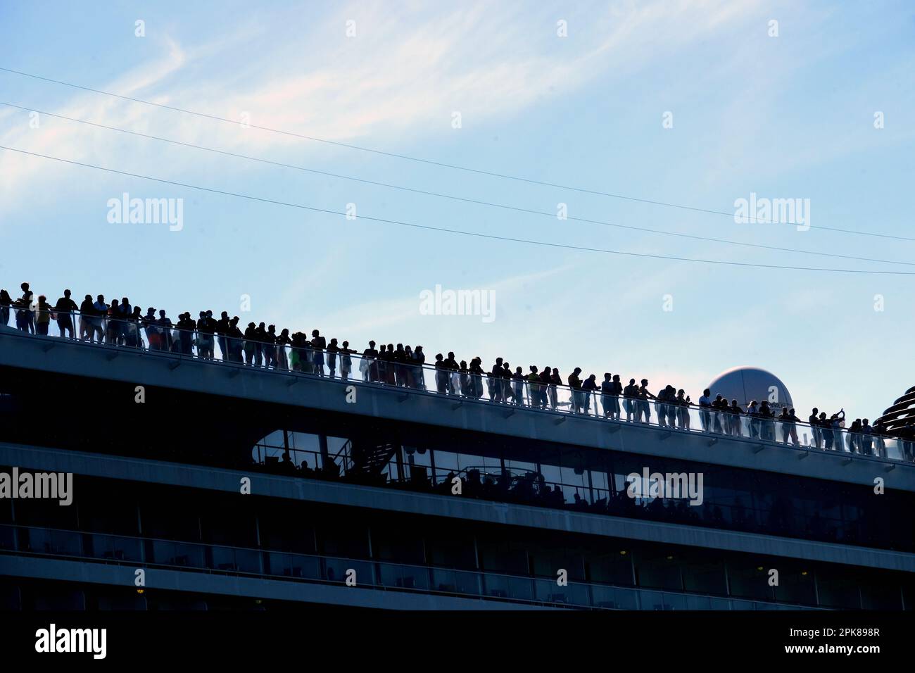 June 27, 2021 - Venice, Italy:The MSC Orcestra ship sails in the Venice ...