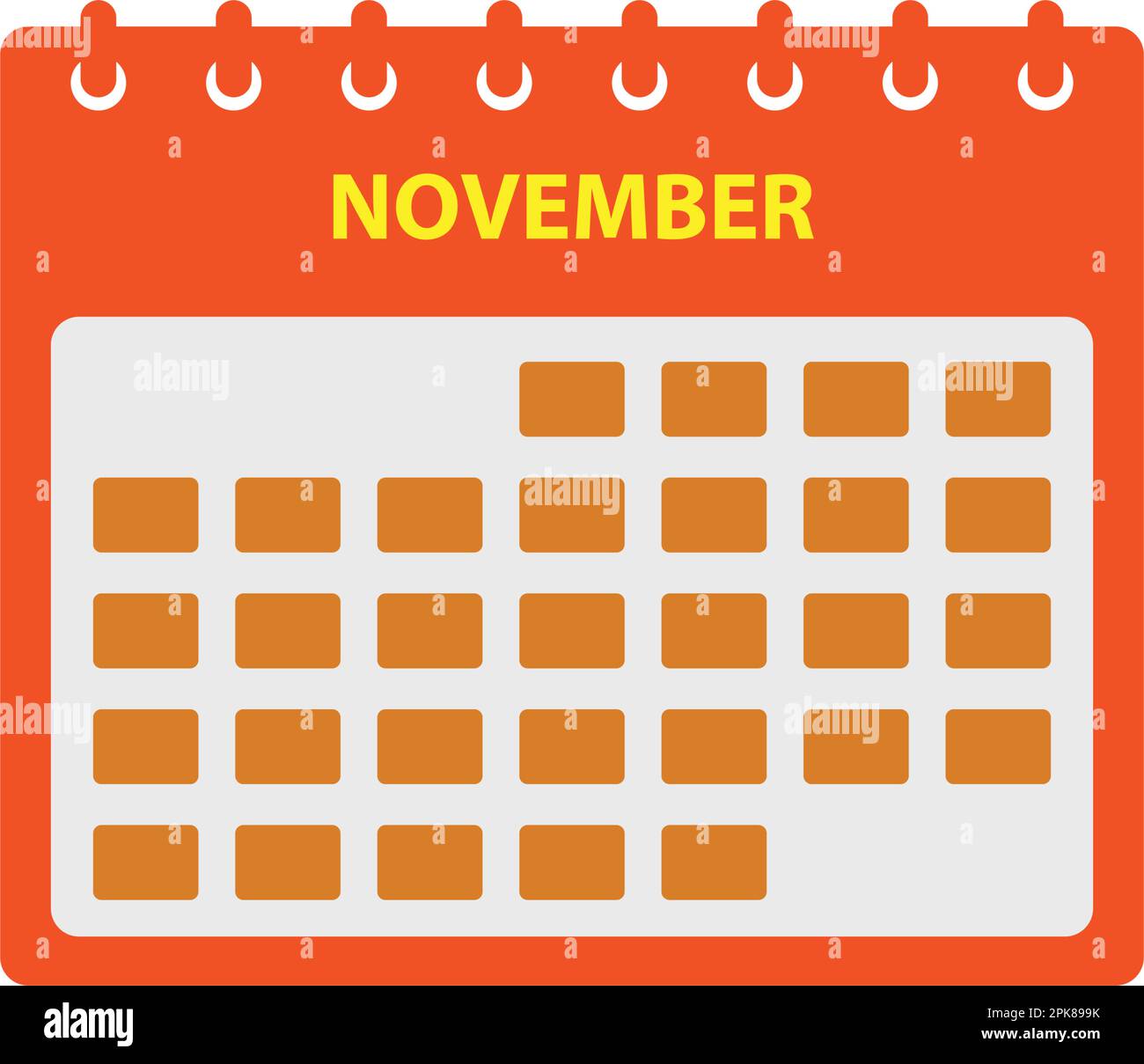 Calendar icon november symbol flat Cut Out Stock Images & Pictures - Alamy