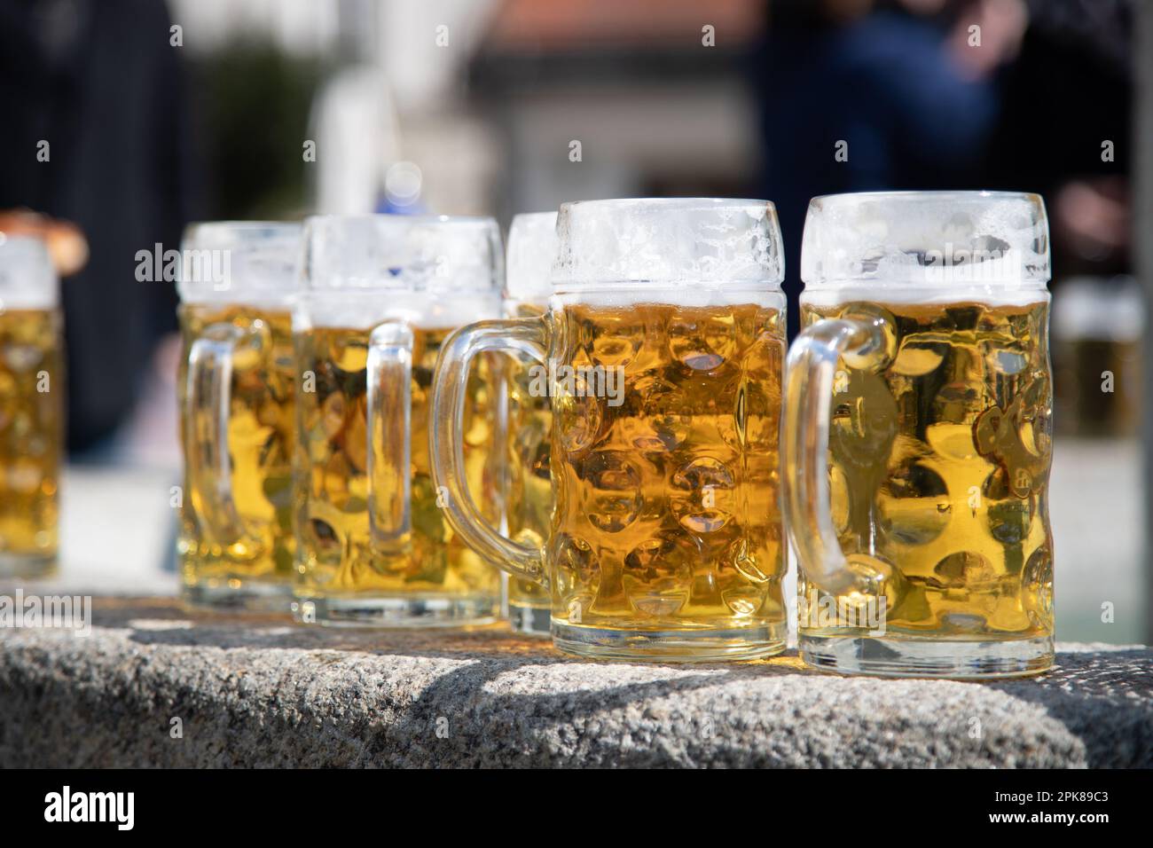 Beer at the opening of the first fountain in Munich, Germany on April 6 ...