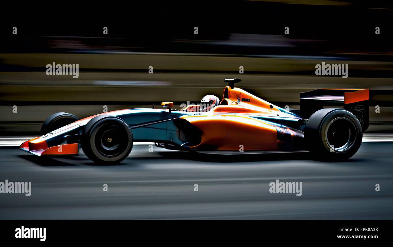 An Open Wheel Racing Car on a Street Track, with Sleek Design and ...