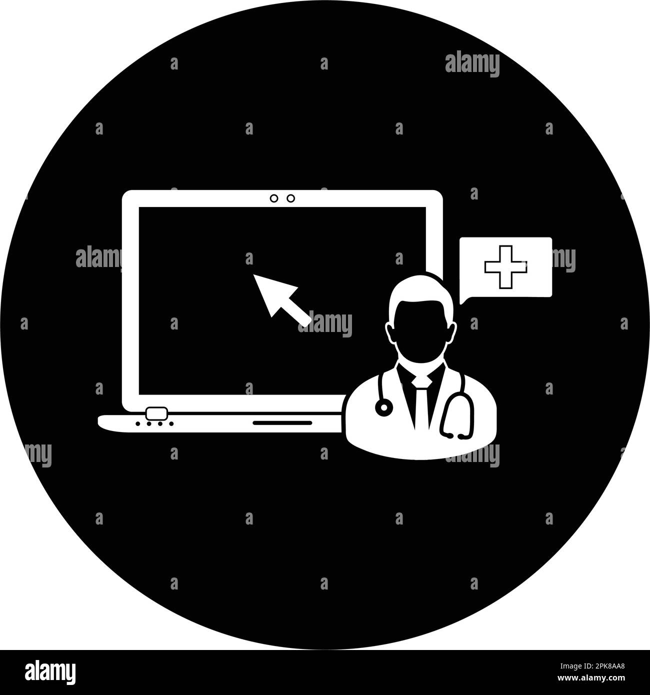 Online Medical Doctor care Button Icon. Editable Vector EPS Symbol ...