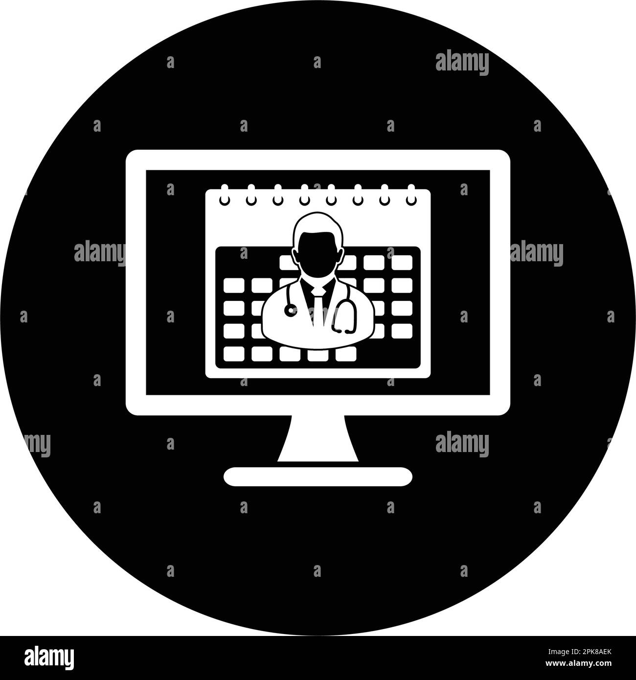 Online Medical Doctor Appointment Button Icon. Editable Vector EPS ...
