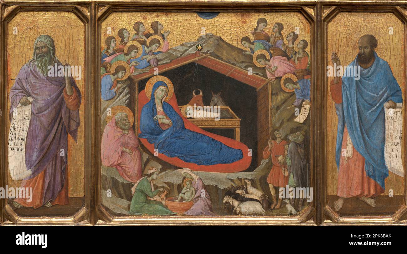 The Nativity with the Prophets Isaiah and Ezekiel between 1308 and 1311 ...
