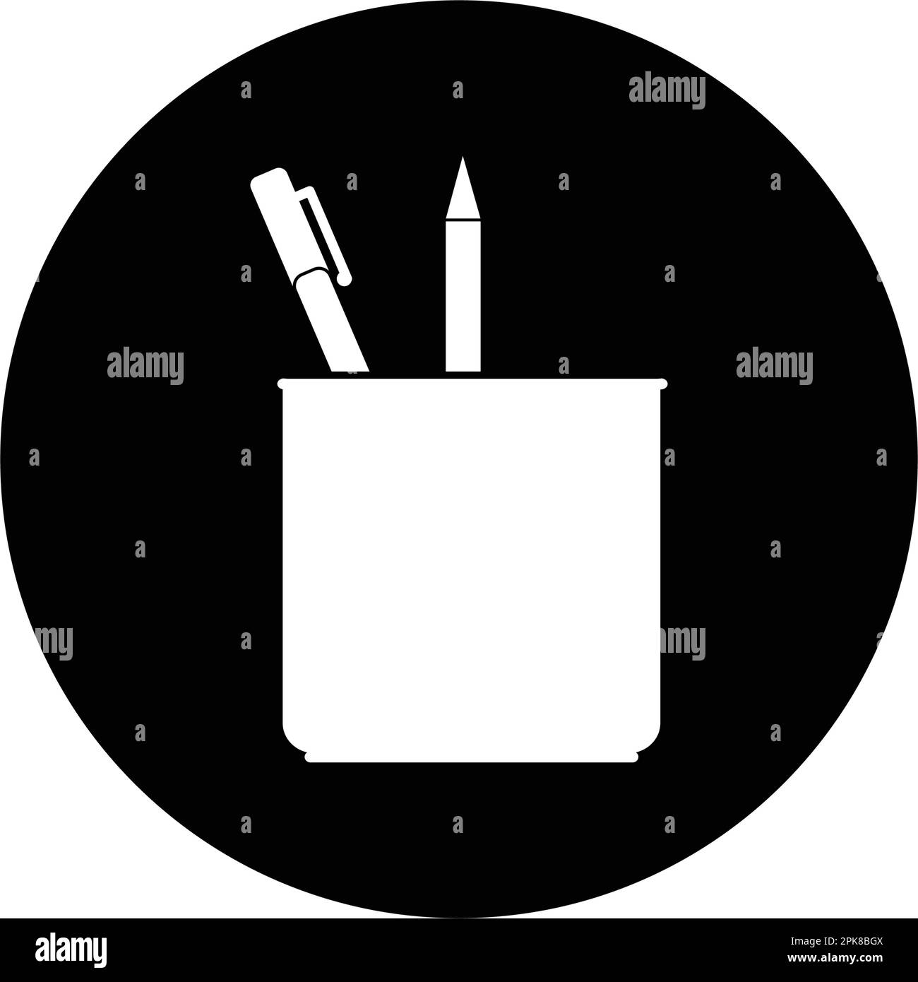 Pen and Pencil Stand Button Icon. Editable Vector EPS Symbol ...