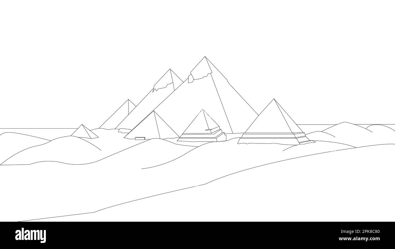 Egyptian pyramids with sand dunes Stock Photo - Alamy