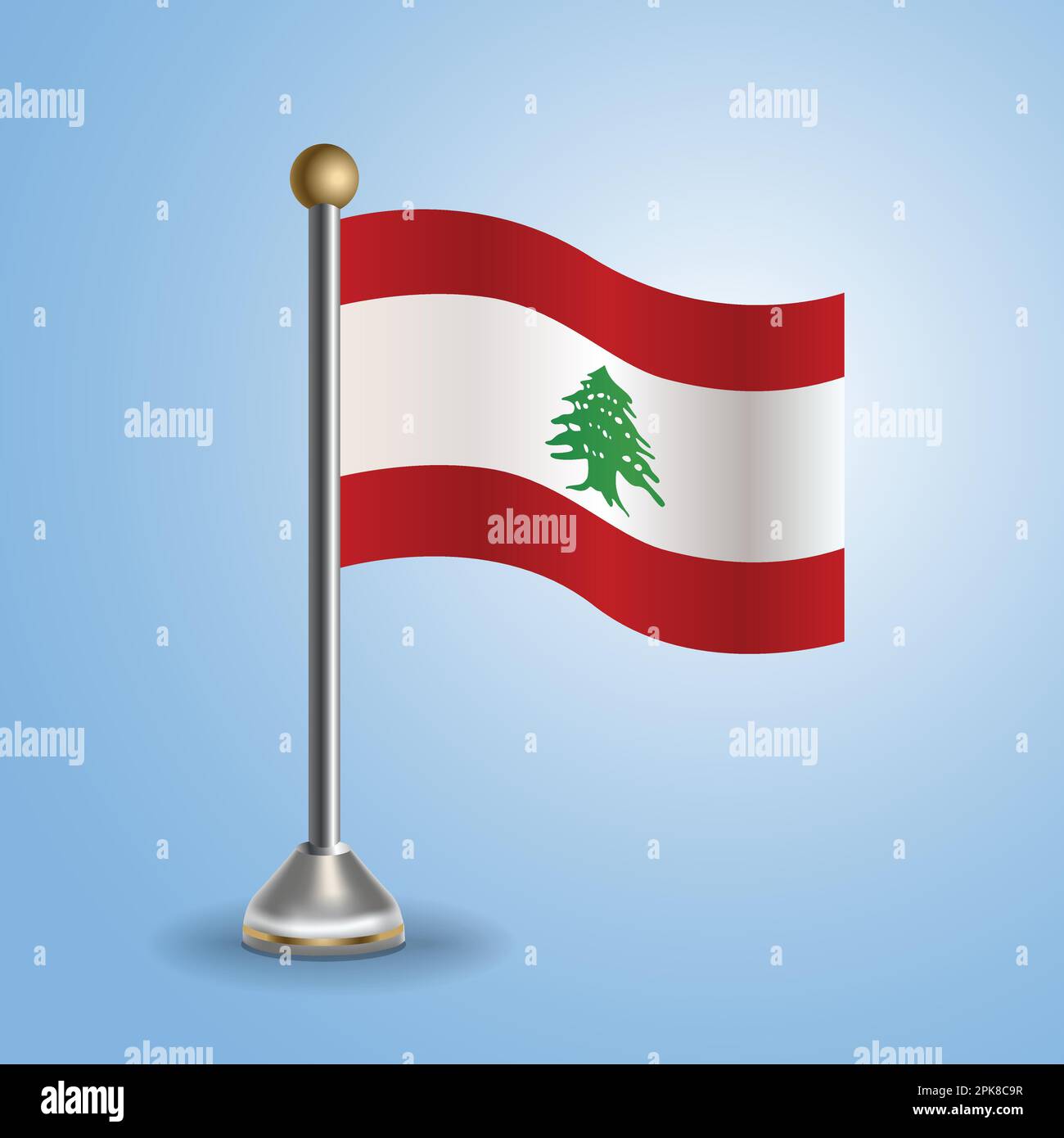 State table flag of Lebanon. National symbol, vector illustration Stock ...