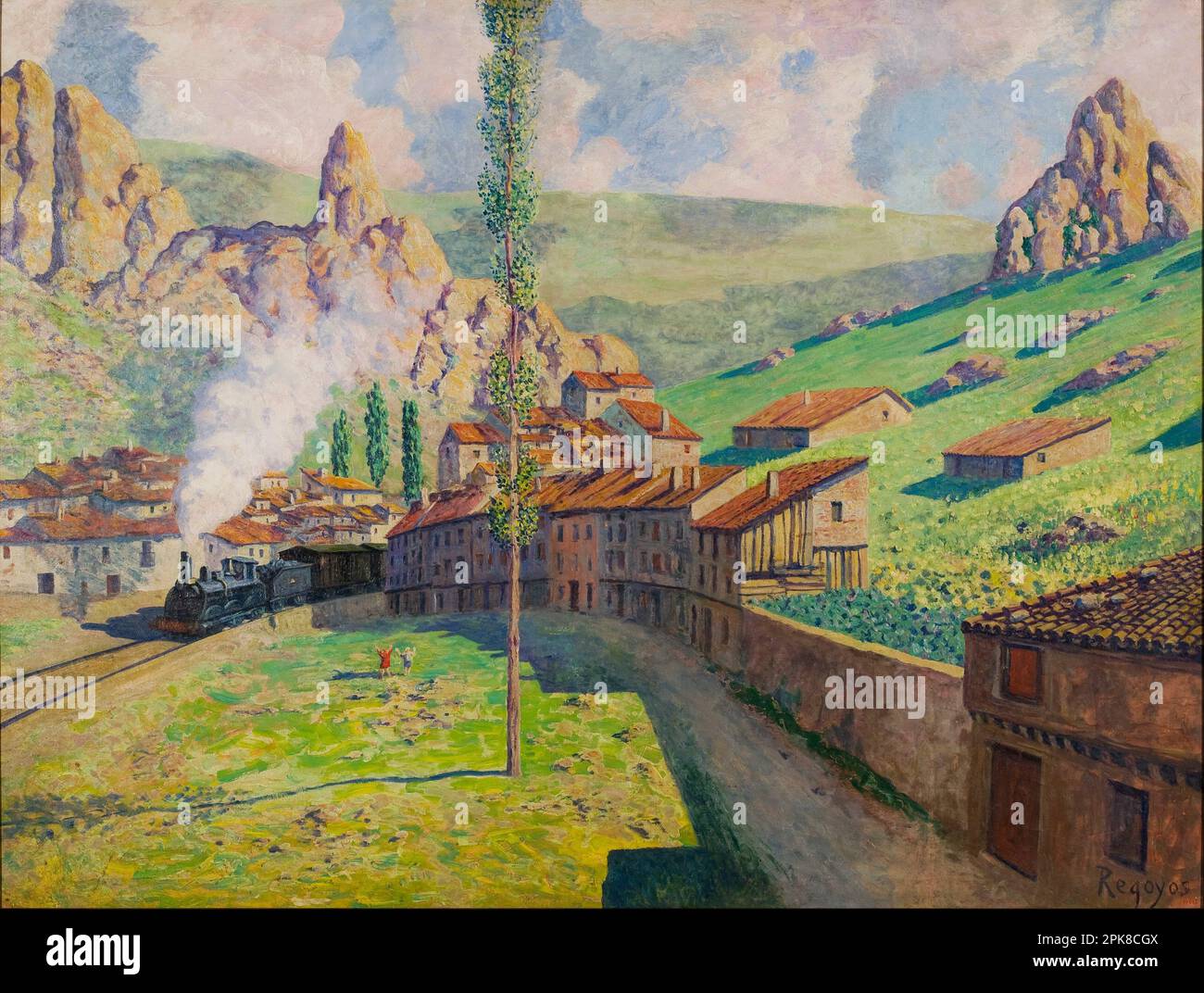 Pancorbo: Passing Train 1901 by Dario de Regoyos Stock Photo - Alamy