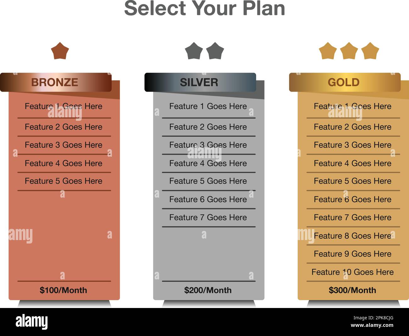 Pricing Table Templet Design. Vector EPS Stock Vector Image & Art - Alamy