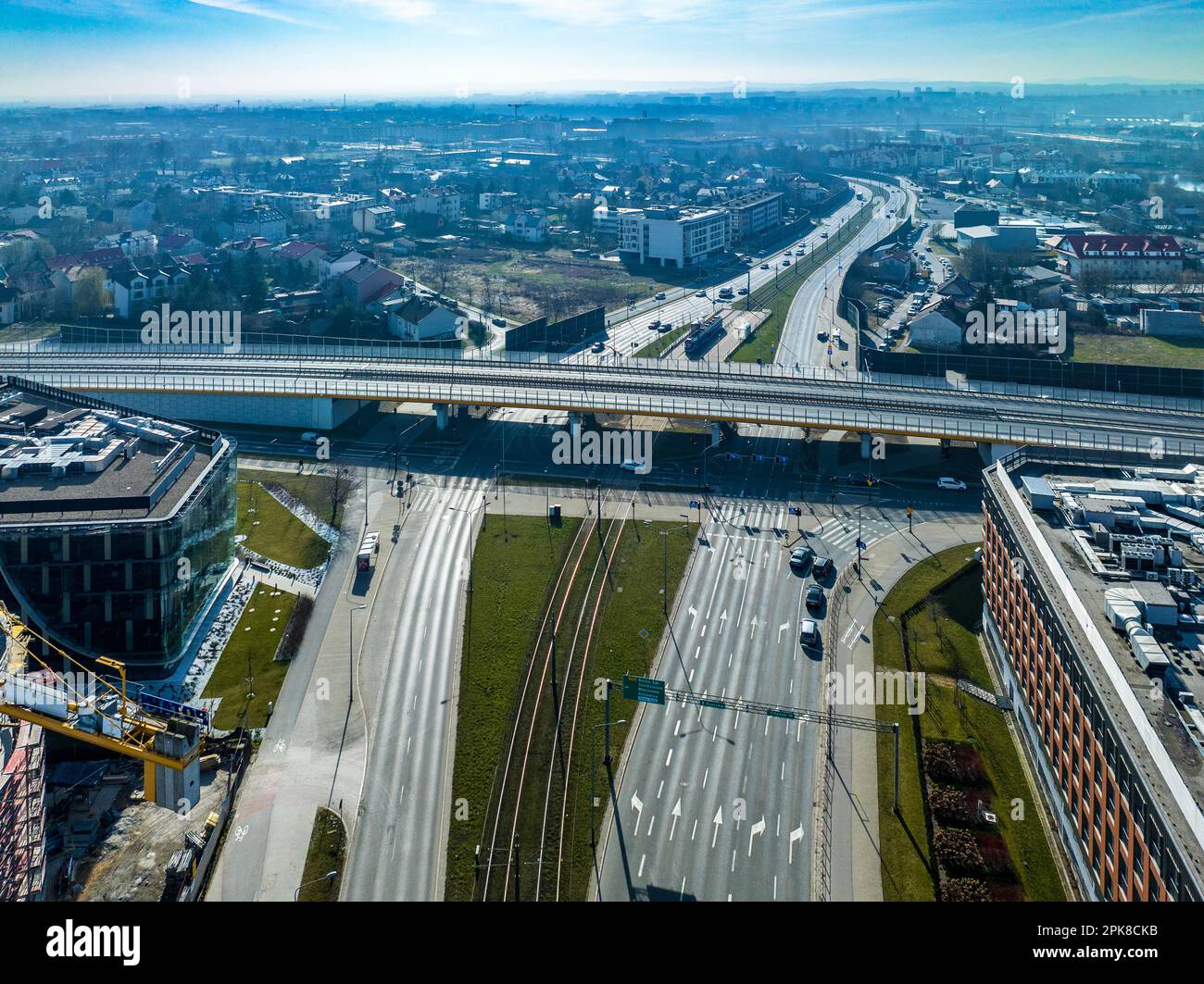 Intersection cars tram stop railway hi-res stock photography and images ...