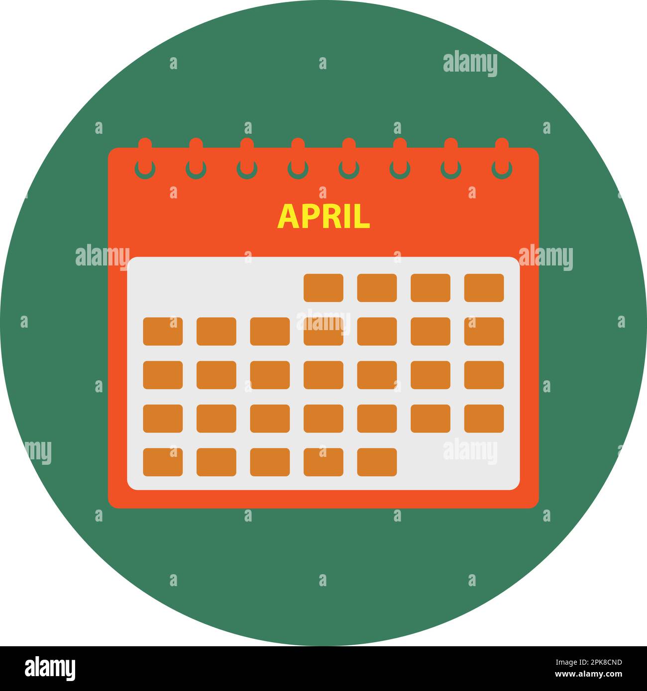 April Calendar Icon. Button style vector EPS Stock Vector Image & Art ...