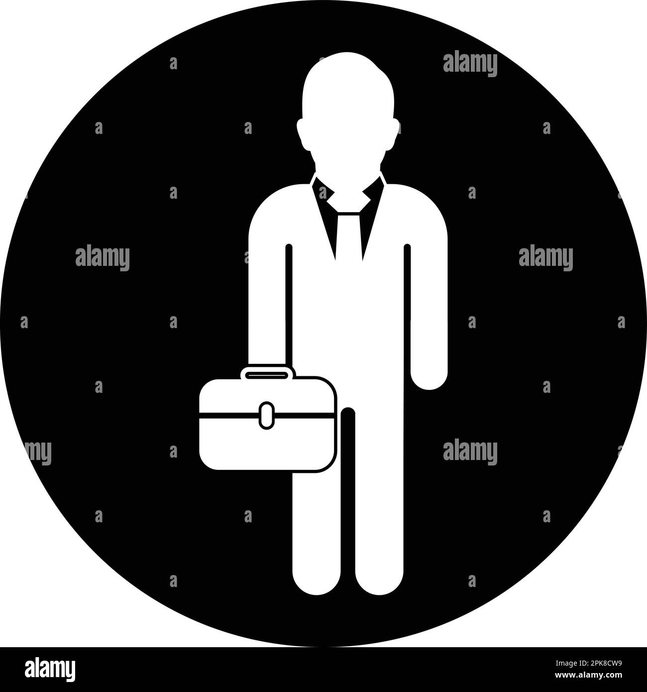 Business man Icon with briefcase. Button style vector EPS Stock Vector ...