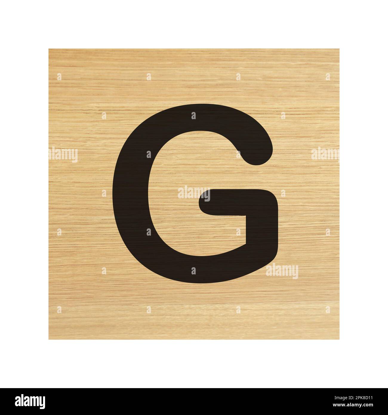 Capital G wood block on white with clipping path Stock Photo - Alamy