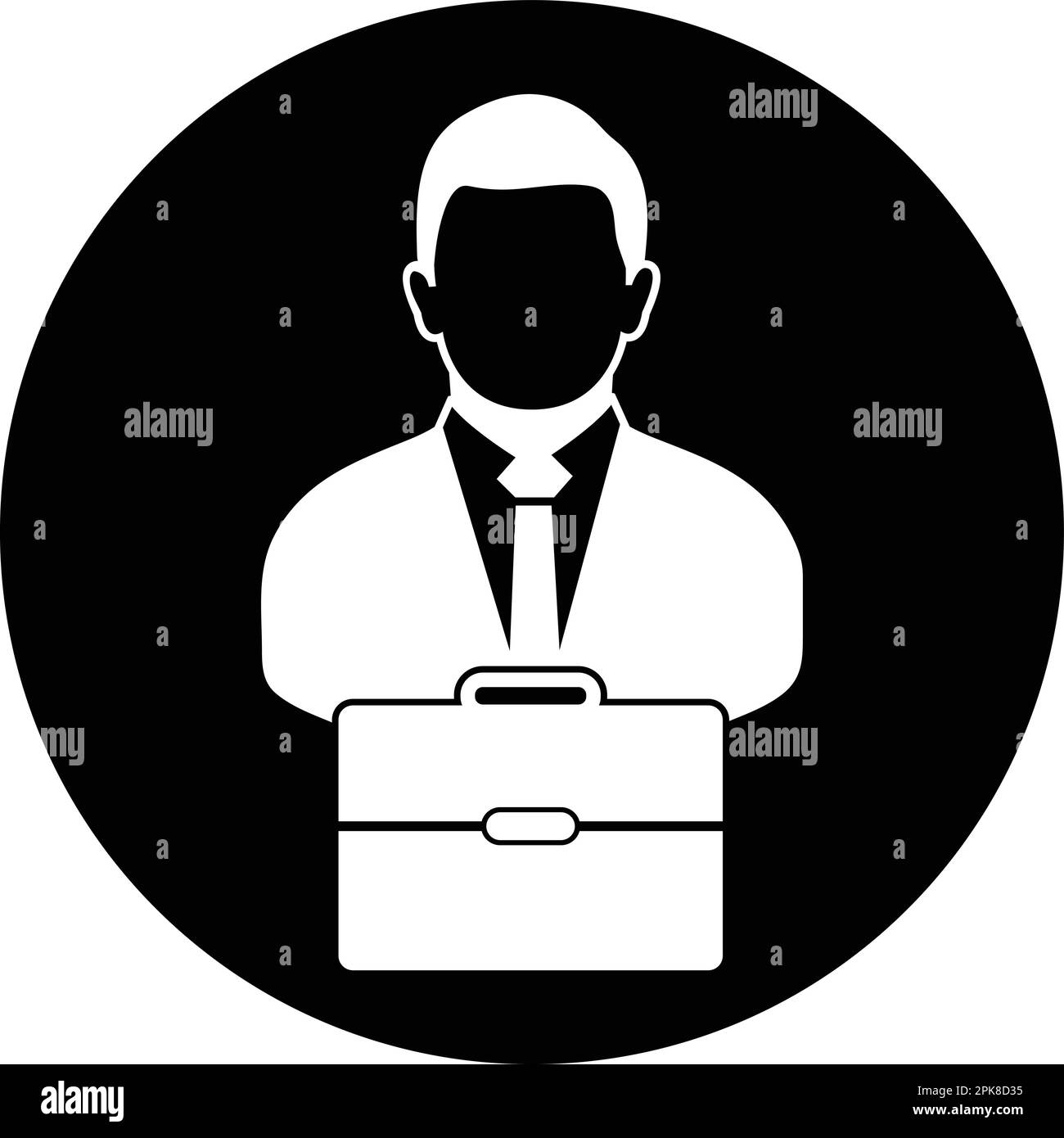 Business man Icon with briefcase. Button style vector EPS Stock Vector ...