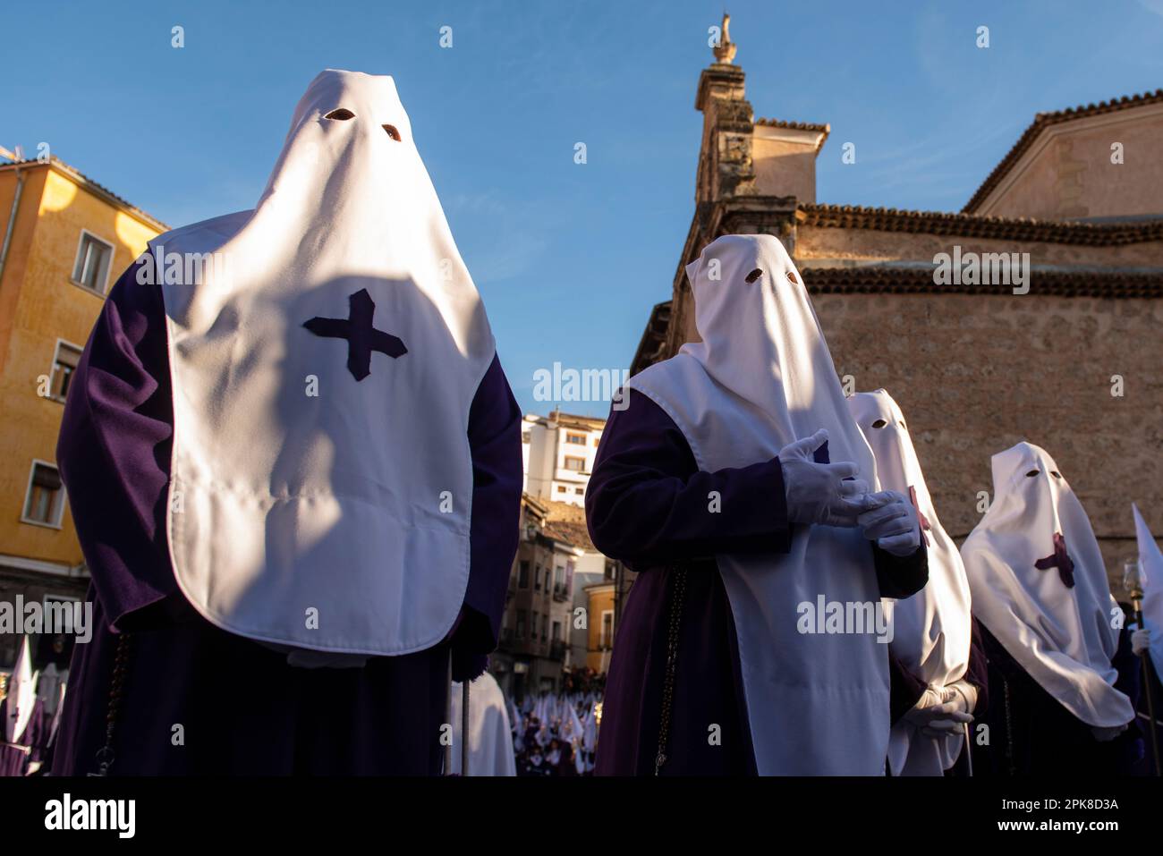 Nazarenes of the Brotherhood of Jesus Praying in the Garden during the ...
