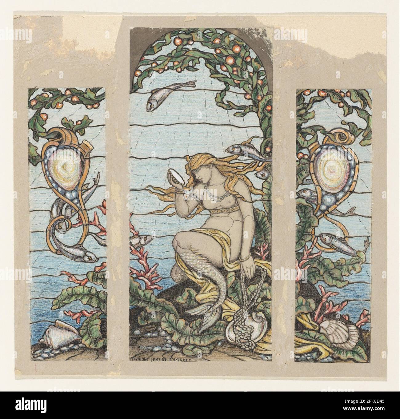"The Mermaid Window", Design for Stained Glass Window for the A.H ...