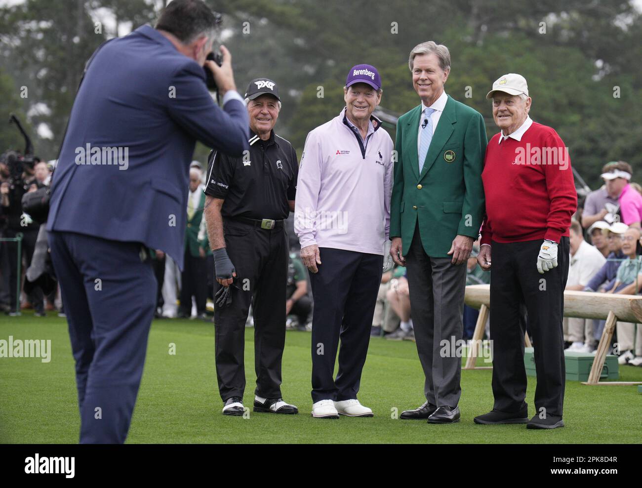 Augusta, United States. 06th Apr, 2023. Golfing legends Gary Player (L ...