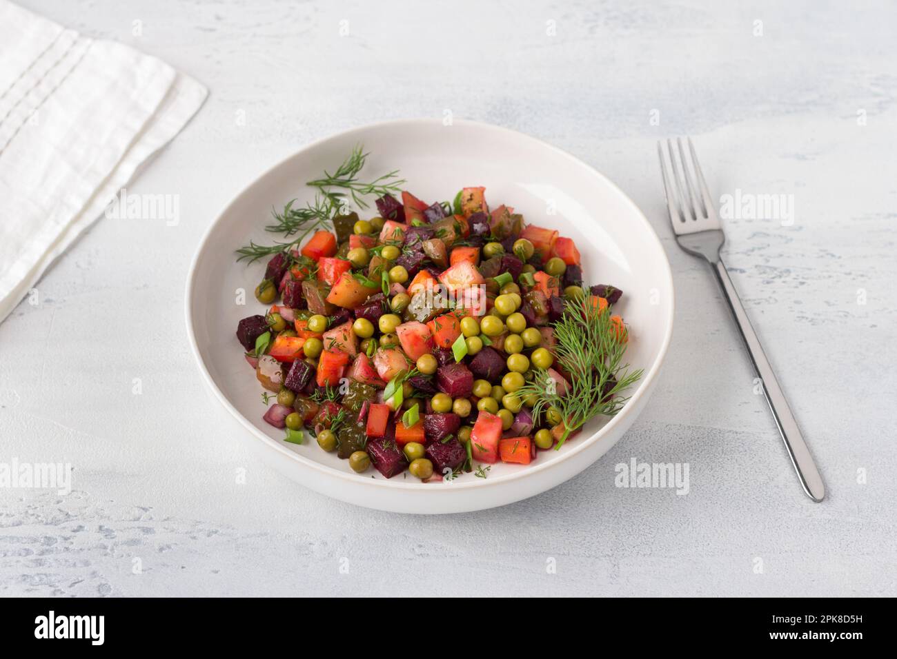 Vegetable salad vinaigrette with beets, potatoes, carrots, pickles ...