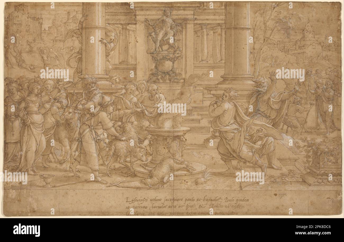 The Sacrifice at Lystra about 1529 - 1530 by Pieter Coecke van Aelst Stock Photo - Alamy