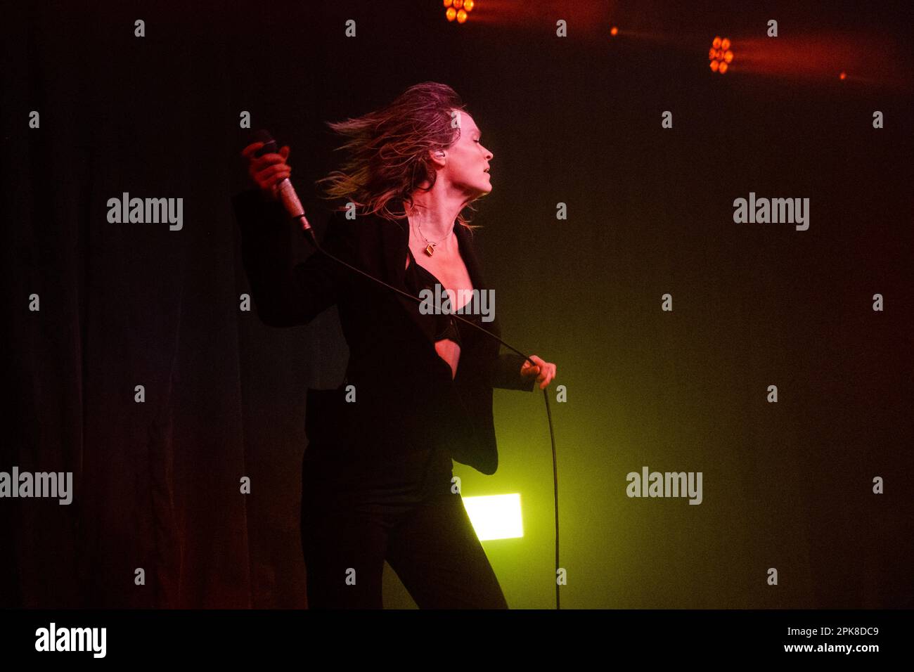 British artist and singer Billy Nomates playing live at La Nau Club in ...