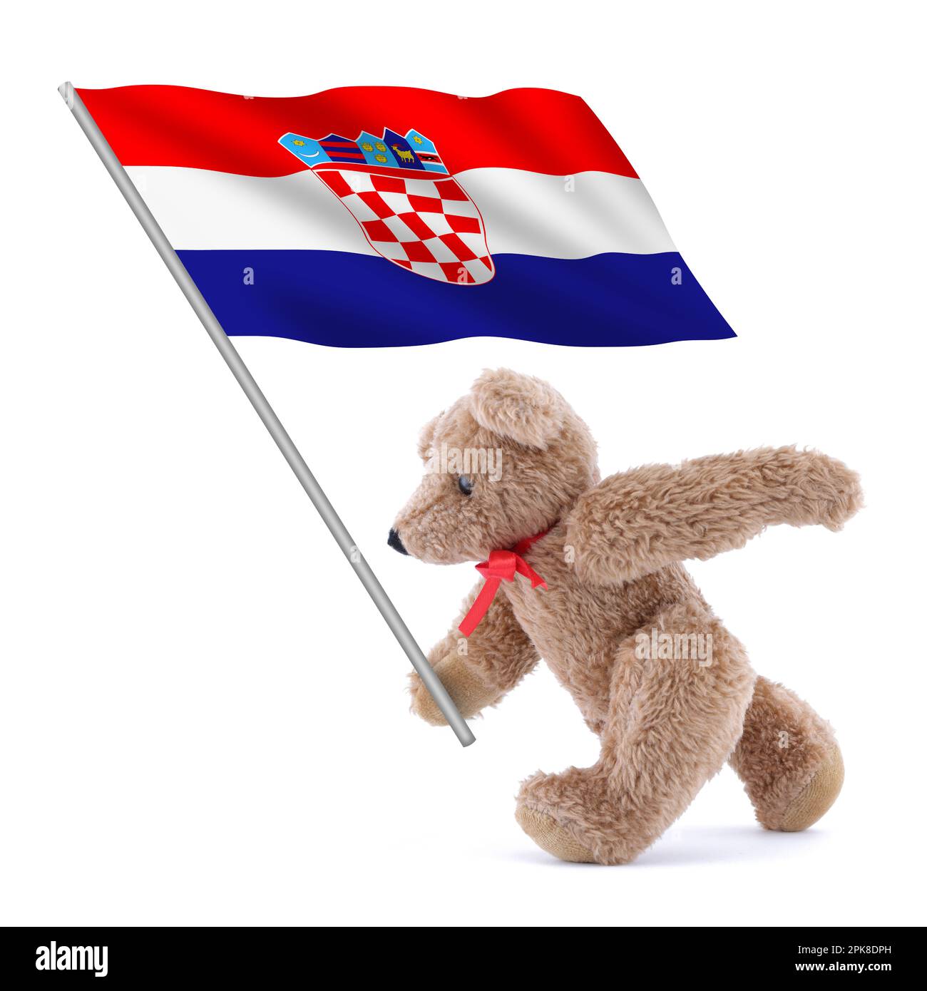 Croatia flag being carried by a cute teddy bear Stock Photo - Alamy