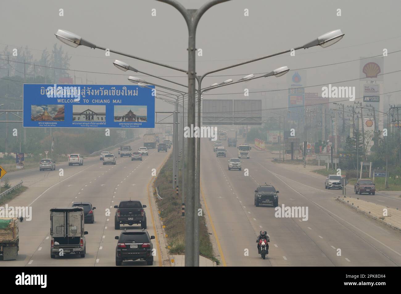 Smog city from PM 2.5 dust. Landscape with bad air pollution and Dangerous for Human Stock Photo ...