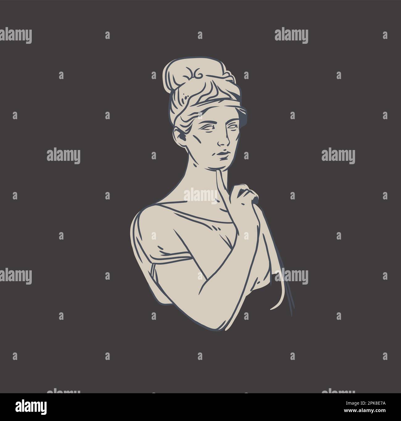 Hand drawn vector abstract outline,graphic,line art greek ancient ...