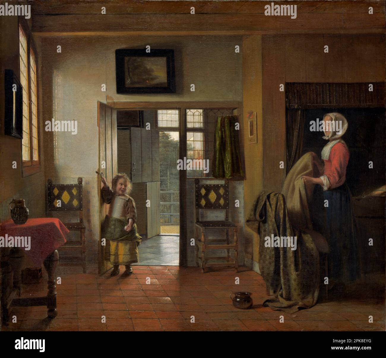 The Bedroom 1658/1660 by Pieter de Hooch Stock Photo - Alamy