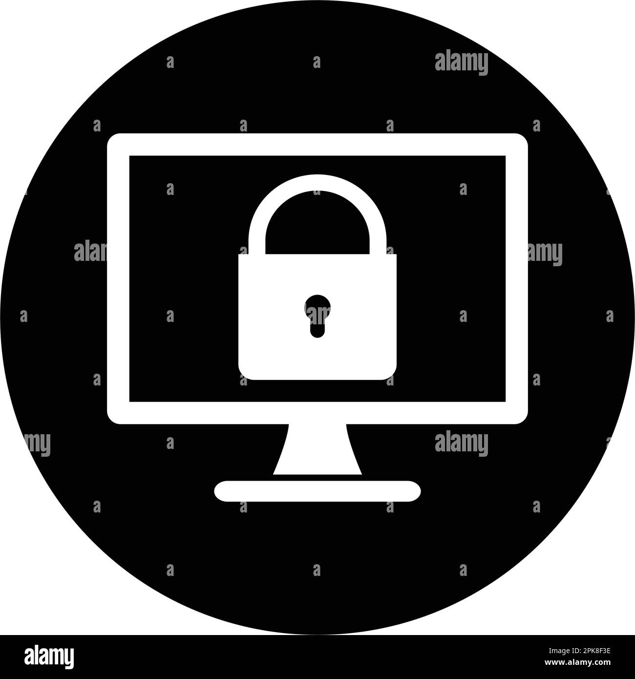Cyber Security Icon Rounded Button Style Vector Eps Stock Vector Image